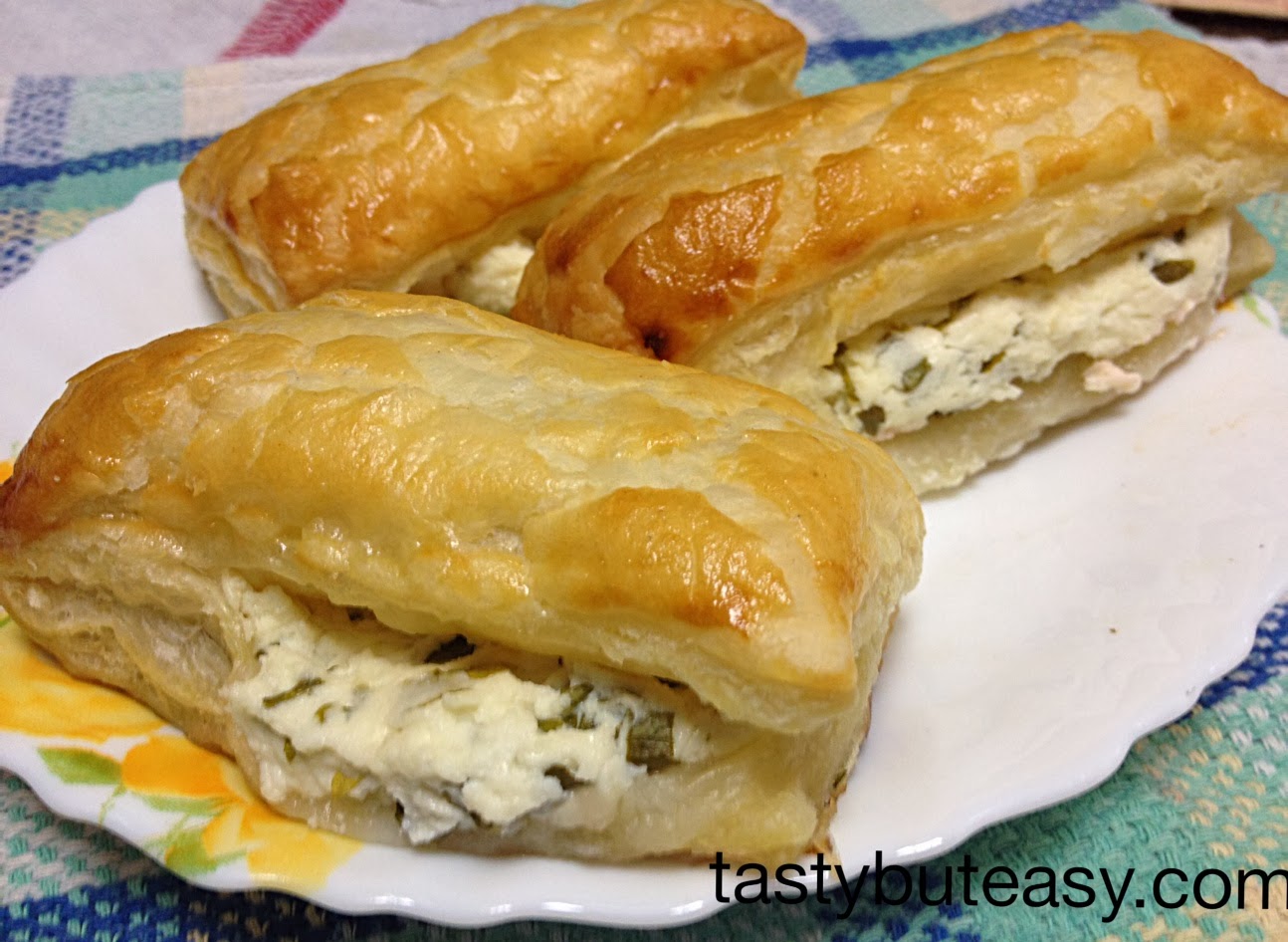 Puff pastry stuffed with Feta cheese - tasty but easy recipes