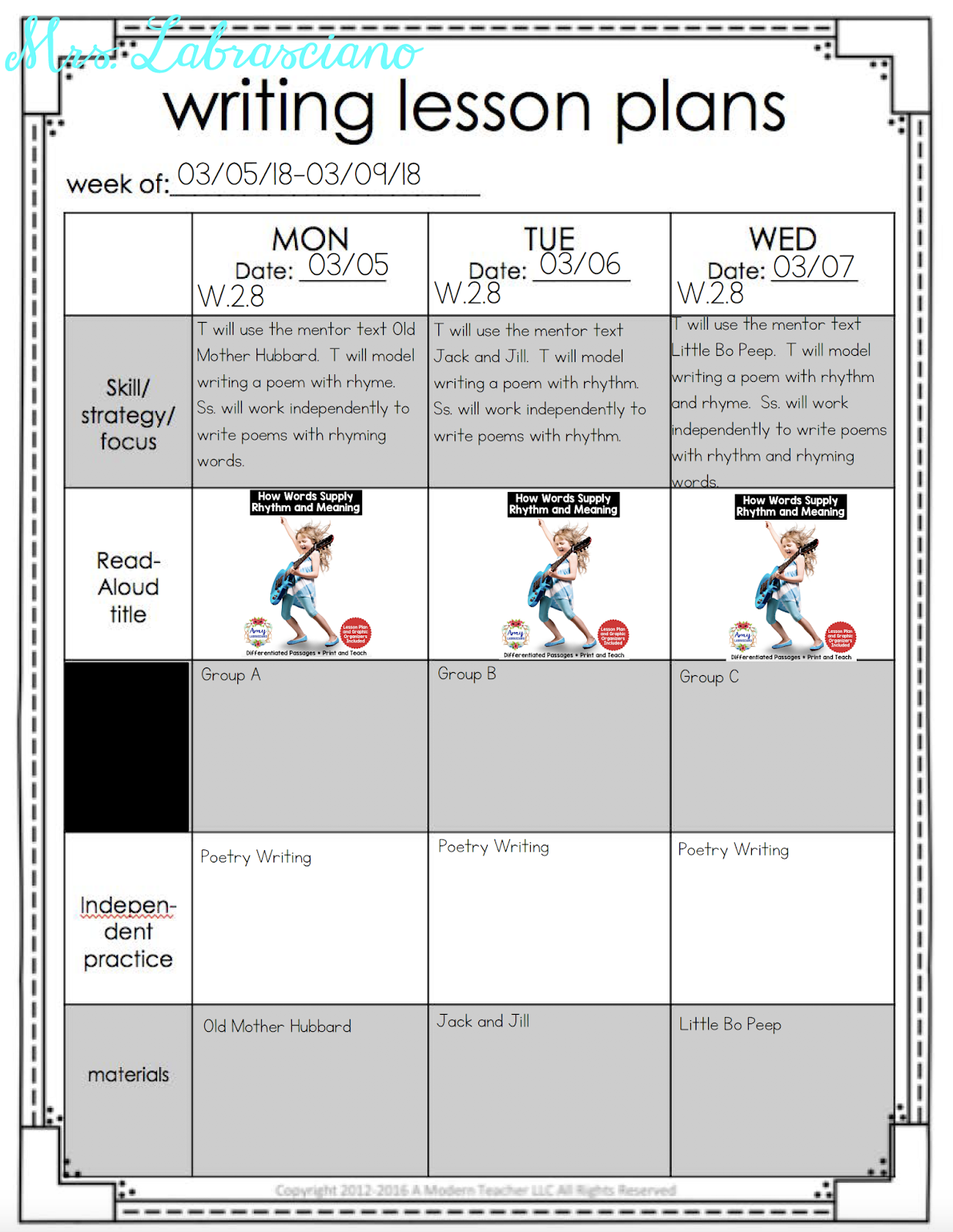 Learning Lessons With Amy Labrasciano: Rhythm, Rhyme and Meaning in ...