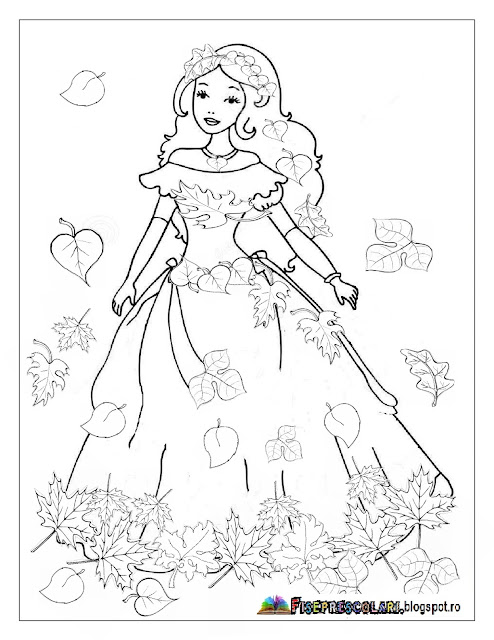 Planse cu ZANA TOAMNA - Imagini de colorat :: Fise de lucru - gradinita