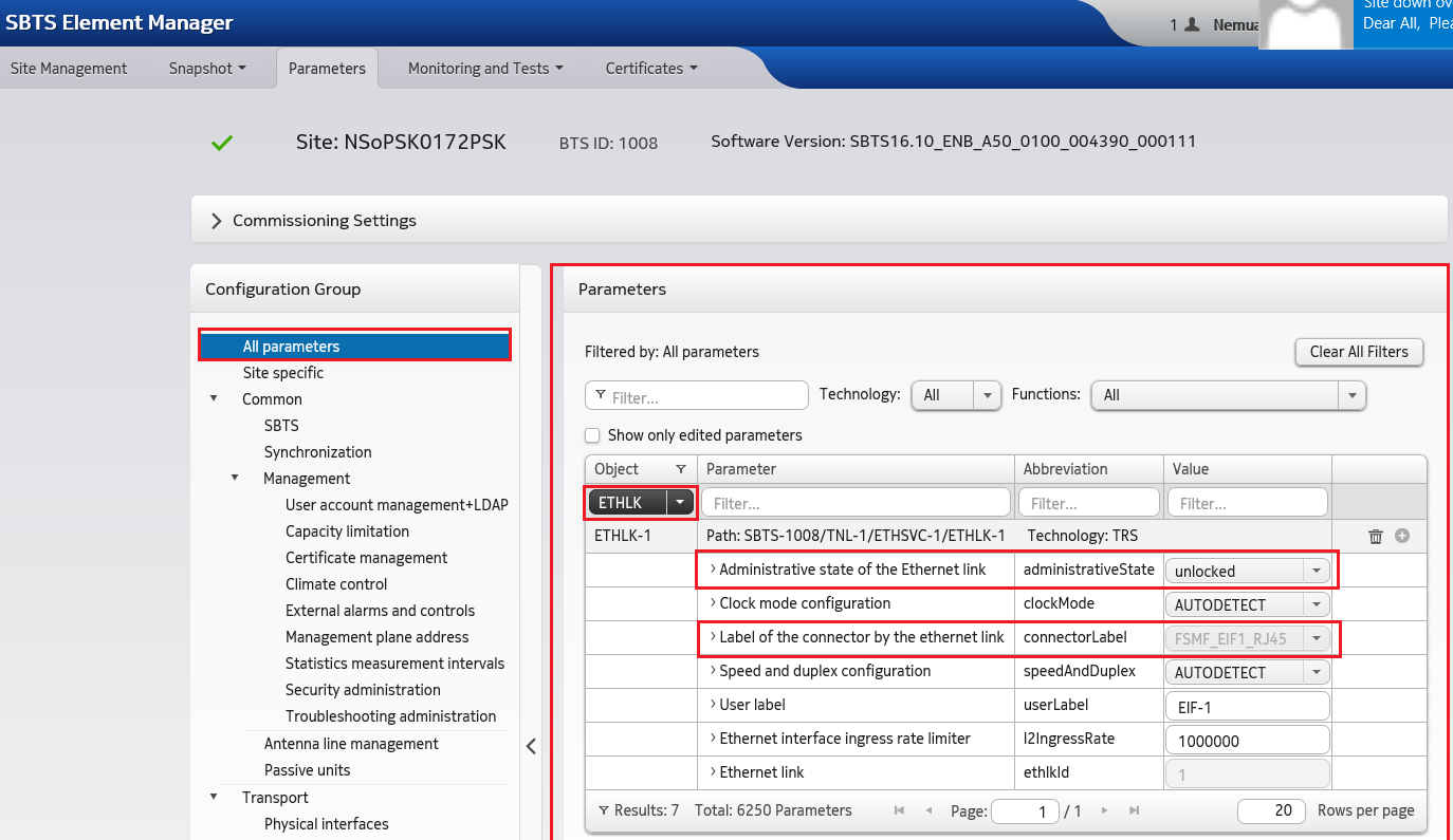Check configuration on Nokia Single RAN in LMT