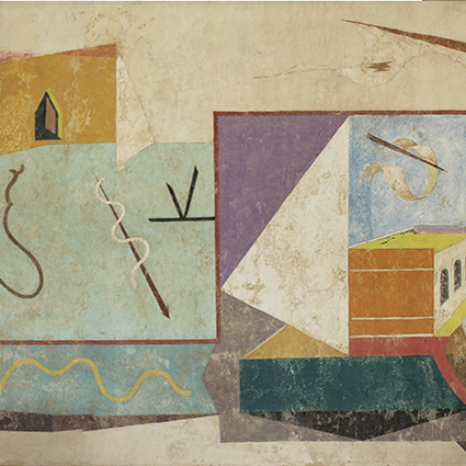 Rediscovery and Restoration: abstract mural by Joseph Rugolo created ...