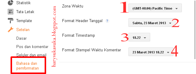 Cara Mengatur Format Waktu Dan Tanggal Pada Blog | Pojok 13