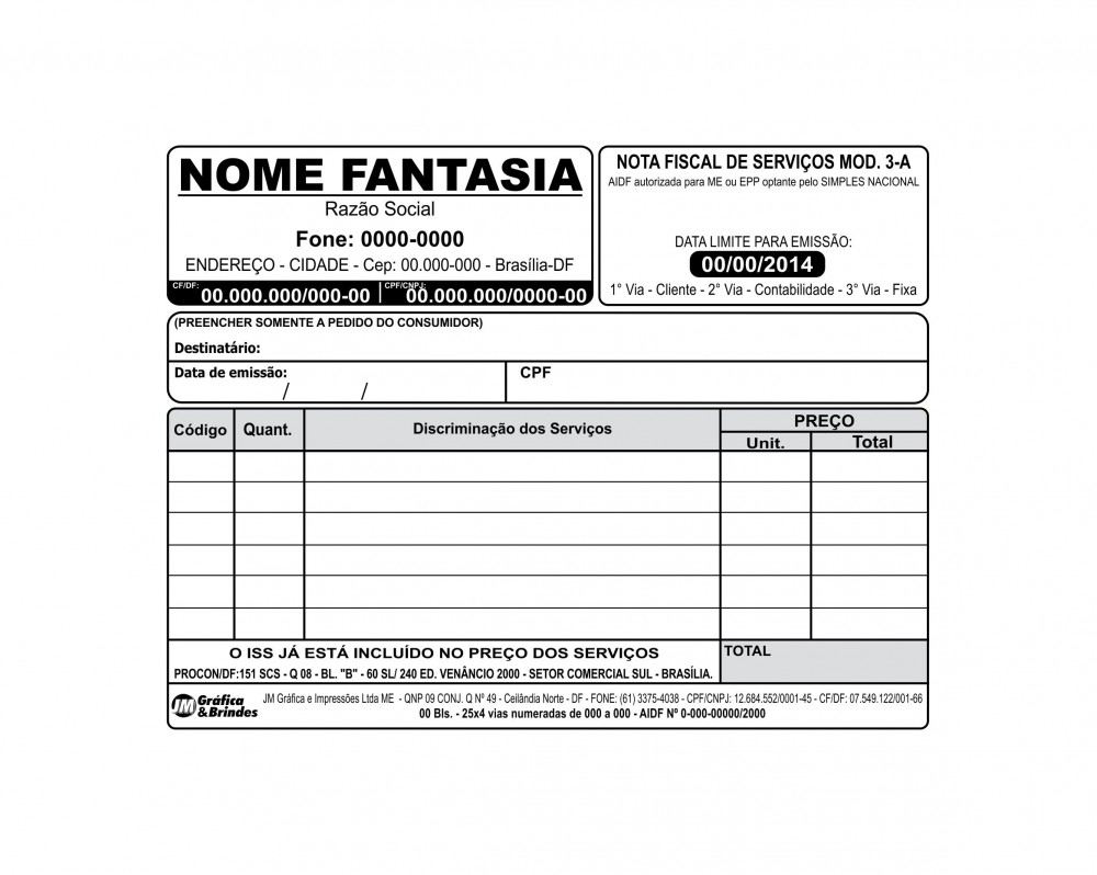 Modelos De Nota Fiscal - Modelos Gratuitos Simplificando a Emissão ...