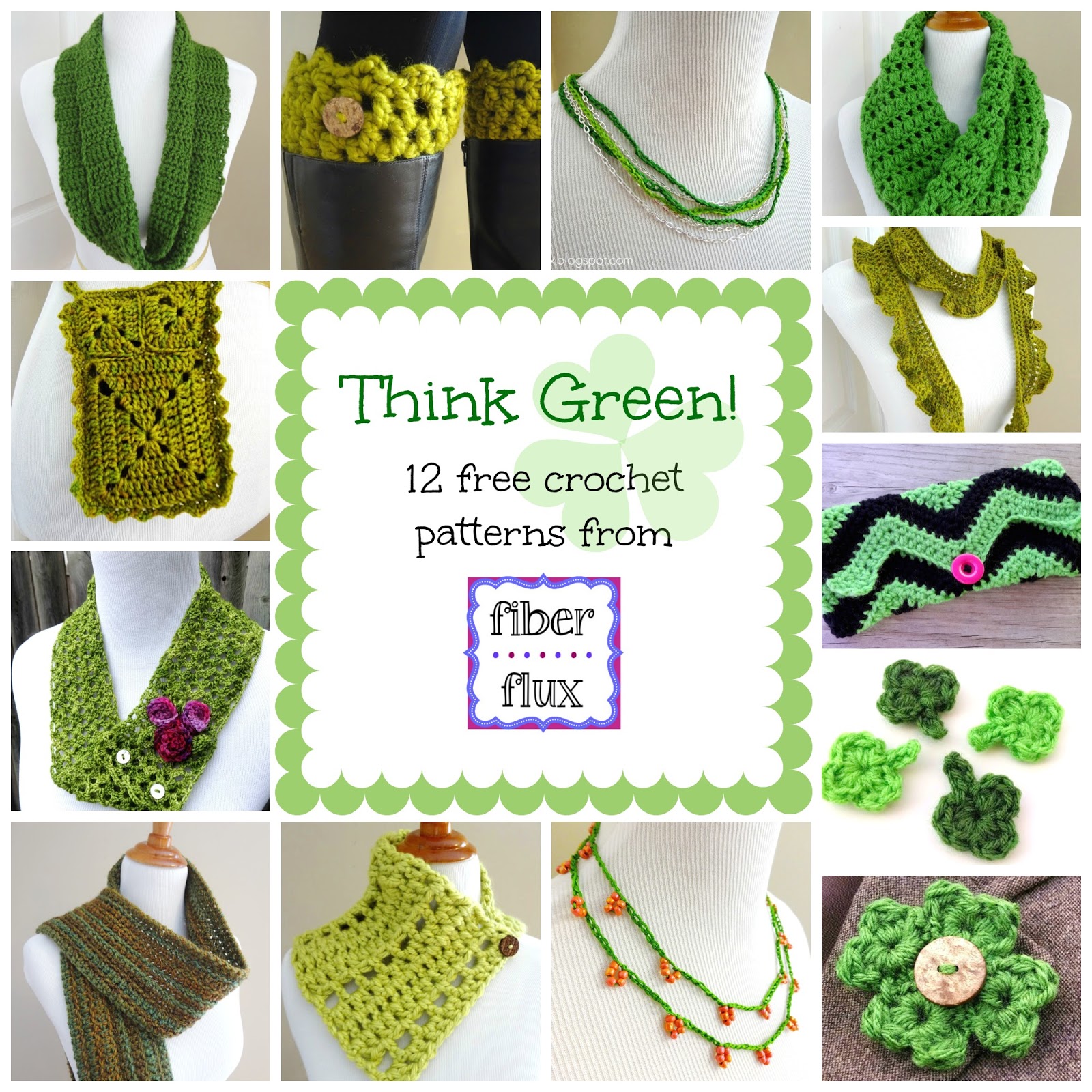 Fiber Flux: Think Green! 12 Free Crochet Patterns...