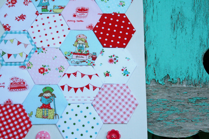 lovely little handmades: simple hexagon canvas art