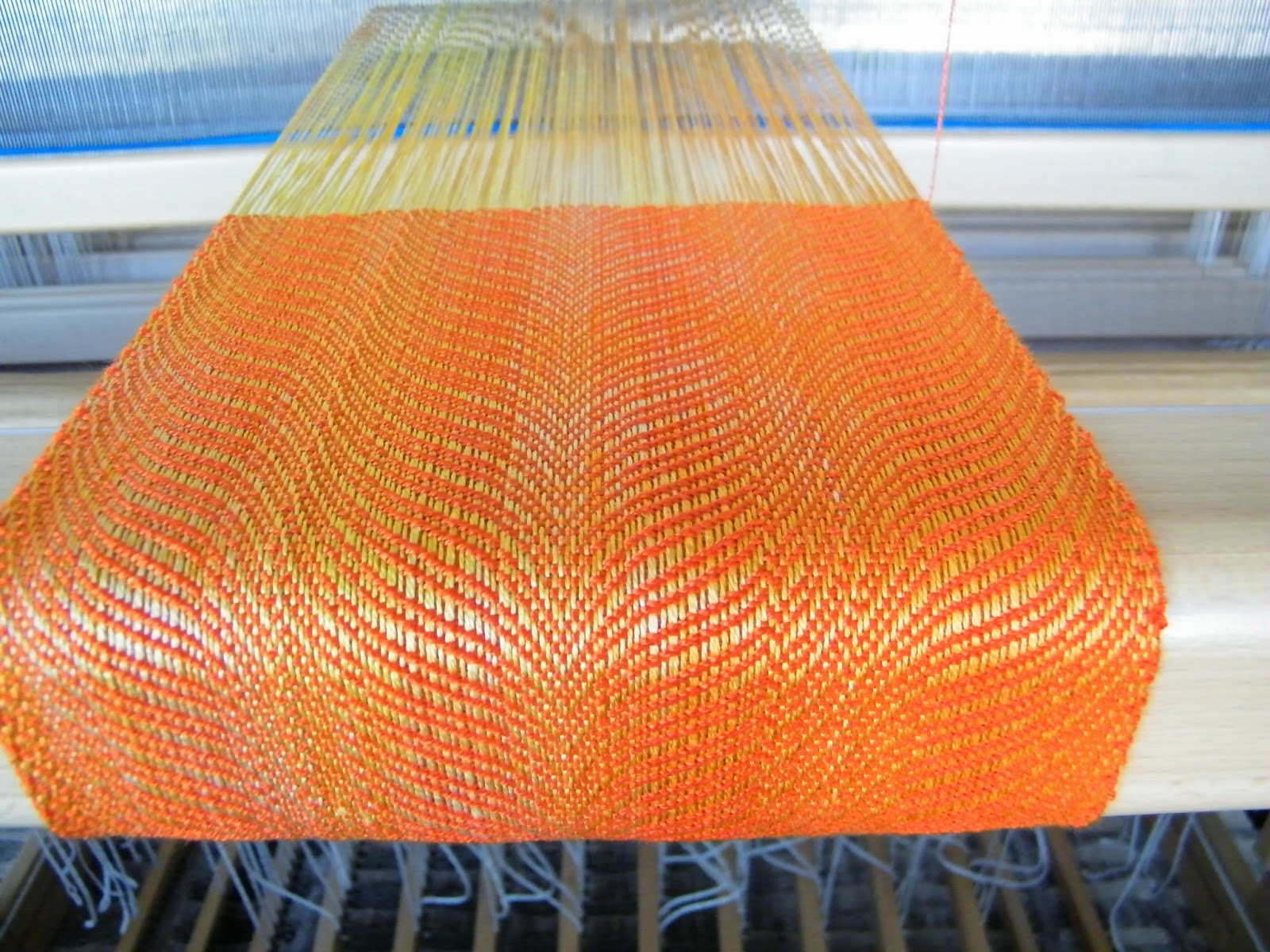 Dust Bunnies Under My Loom: 10 Shaft Undulating Twill in Silk