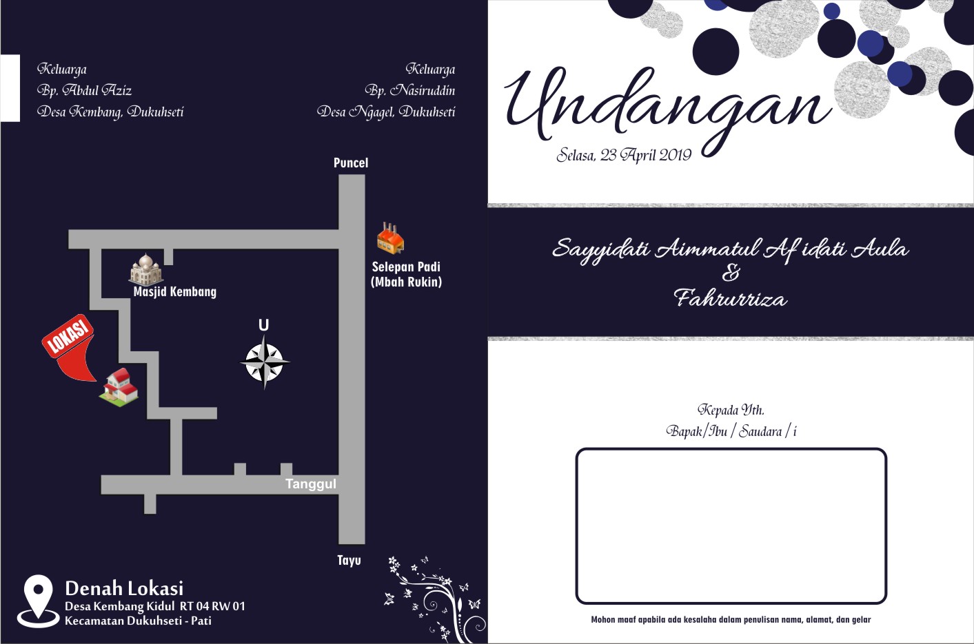 Contoh Undangan Full Color [Biru Donker] - Design Banner Pamflete