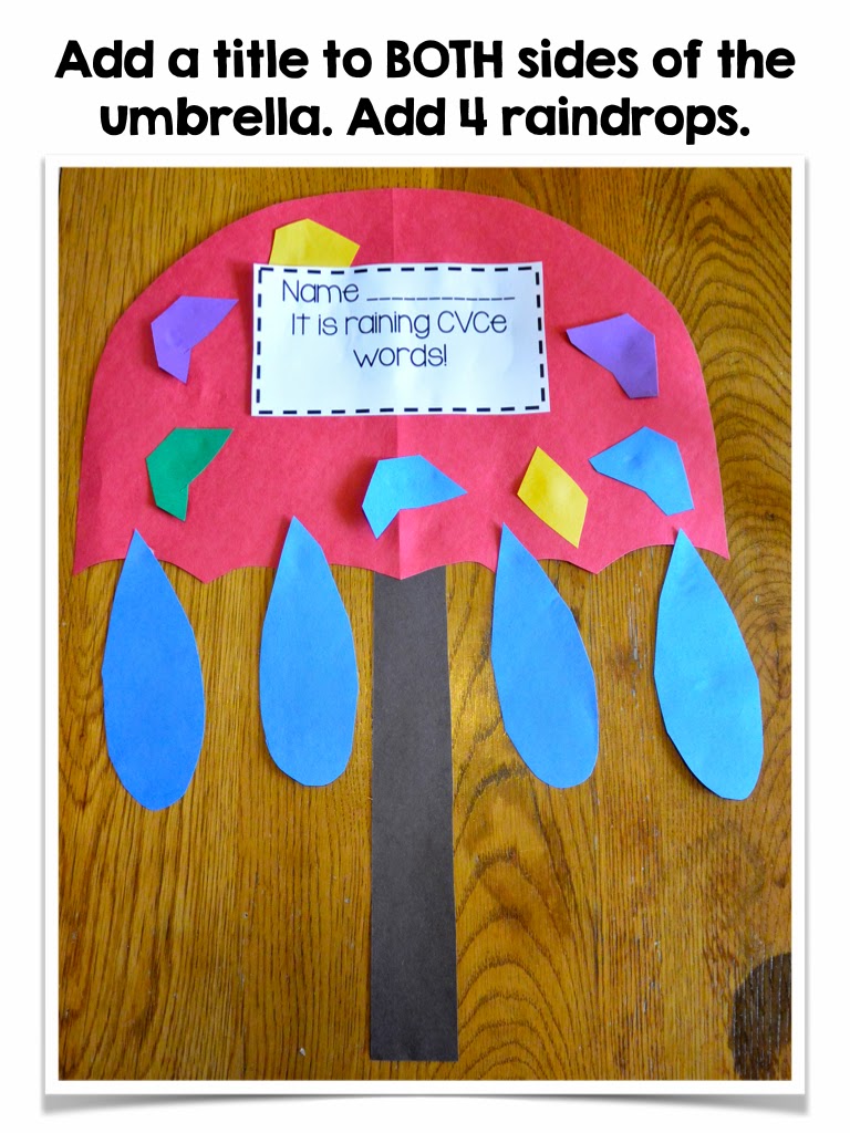 Blog Hoppin': Spring Umbrella CVC/CVCe Word Sort and Craftivity
