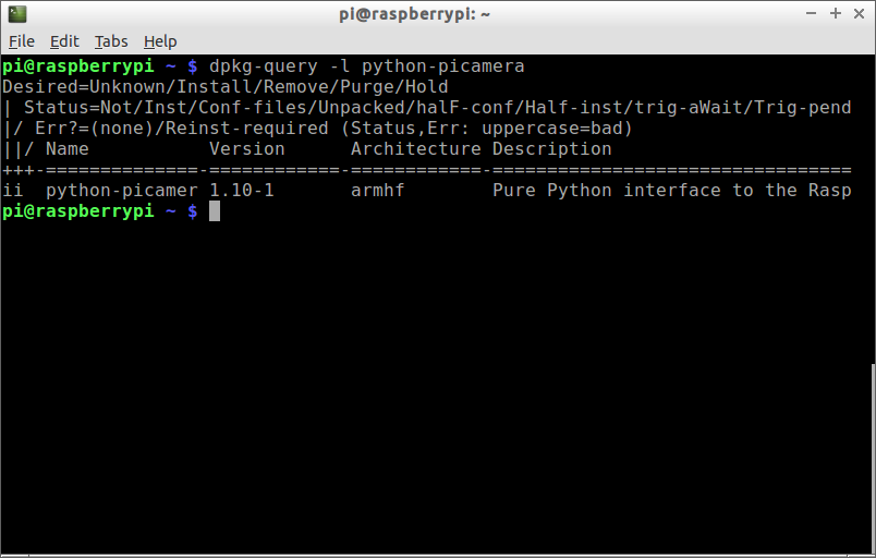 Hello Raspberry Pi: Check picamera version