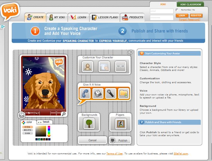 Journey into the Unknown...: Voki - Virtual Talking Avatar