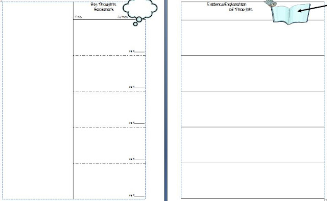 Life, Love, Literacy: BIG THOUGHTS Bookmark Freebie (Foldable for Reading)