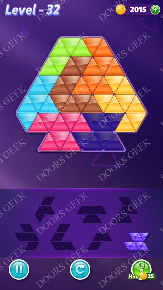 Block! Triangle Puzzle Advanced Level 32 Solution ~ Doors Geek