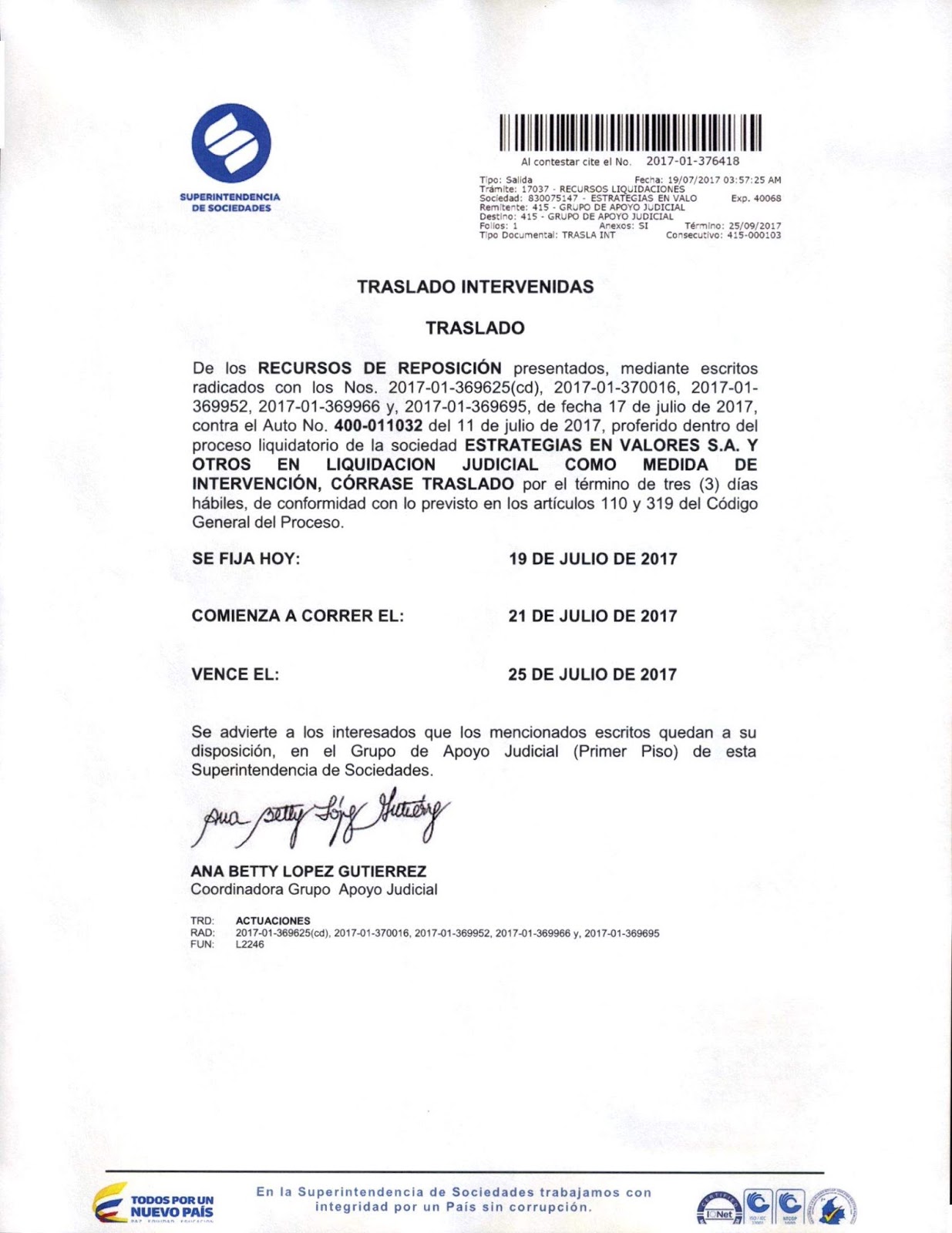 GRUPO DE EMPRESAS VINCULADAS A ESTRAVAL S.A. EN LIQUIDACIÓN JUDICIAL ... GRUPO DE EMPRESAS VINCULADAS A ESTRAVAL S.A. EN LIQUIDACIÓN JUDICIAL ...