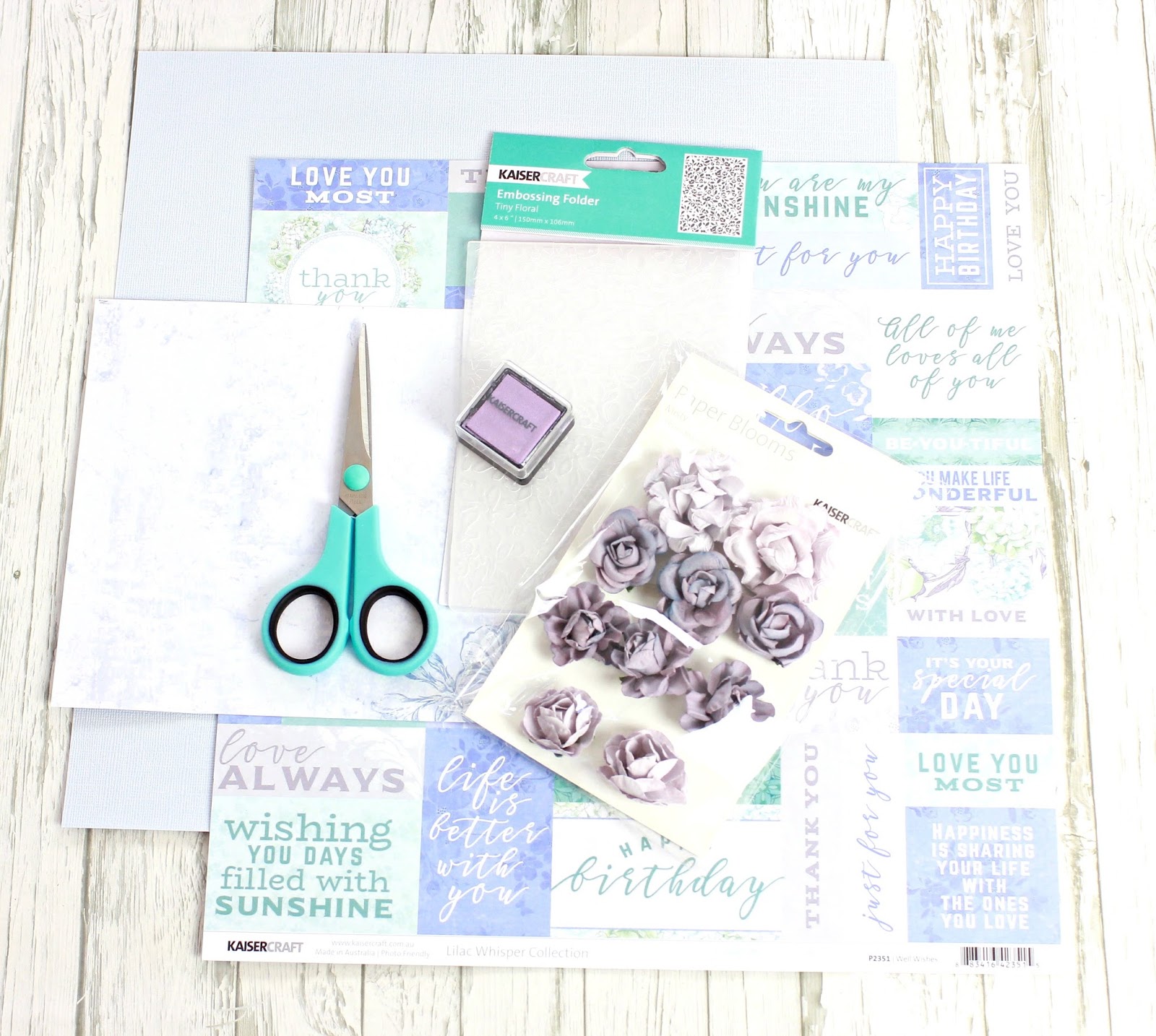 Time to Create ...: Kaisercraft Lilac Whisper Card and new Giveaway!