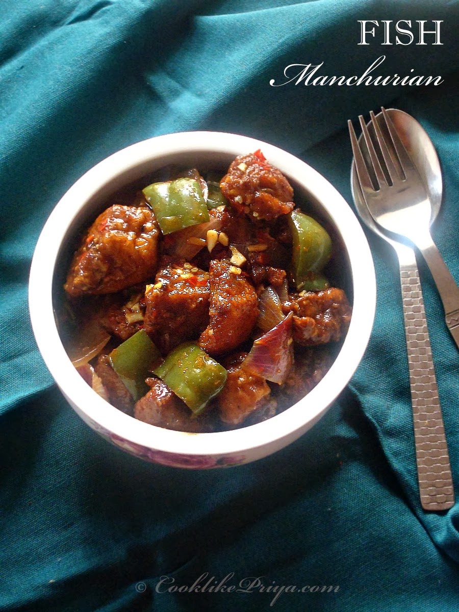 Cook like Priya: Chilli Fish Manchurian Semi-Dry | Seafood Starter ...