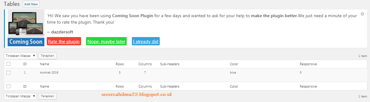 Cara Membuat Table di WordPress Responsive dengan Smartphone - Biologizone