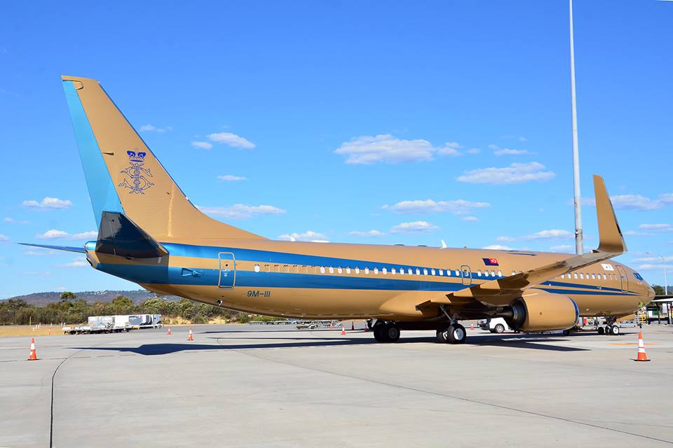 Perth Airport Spotter's Blog: Sultan Ibrahim Sultan Iskandar B737-8ZE ...