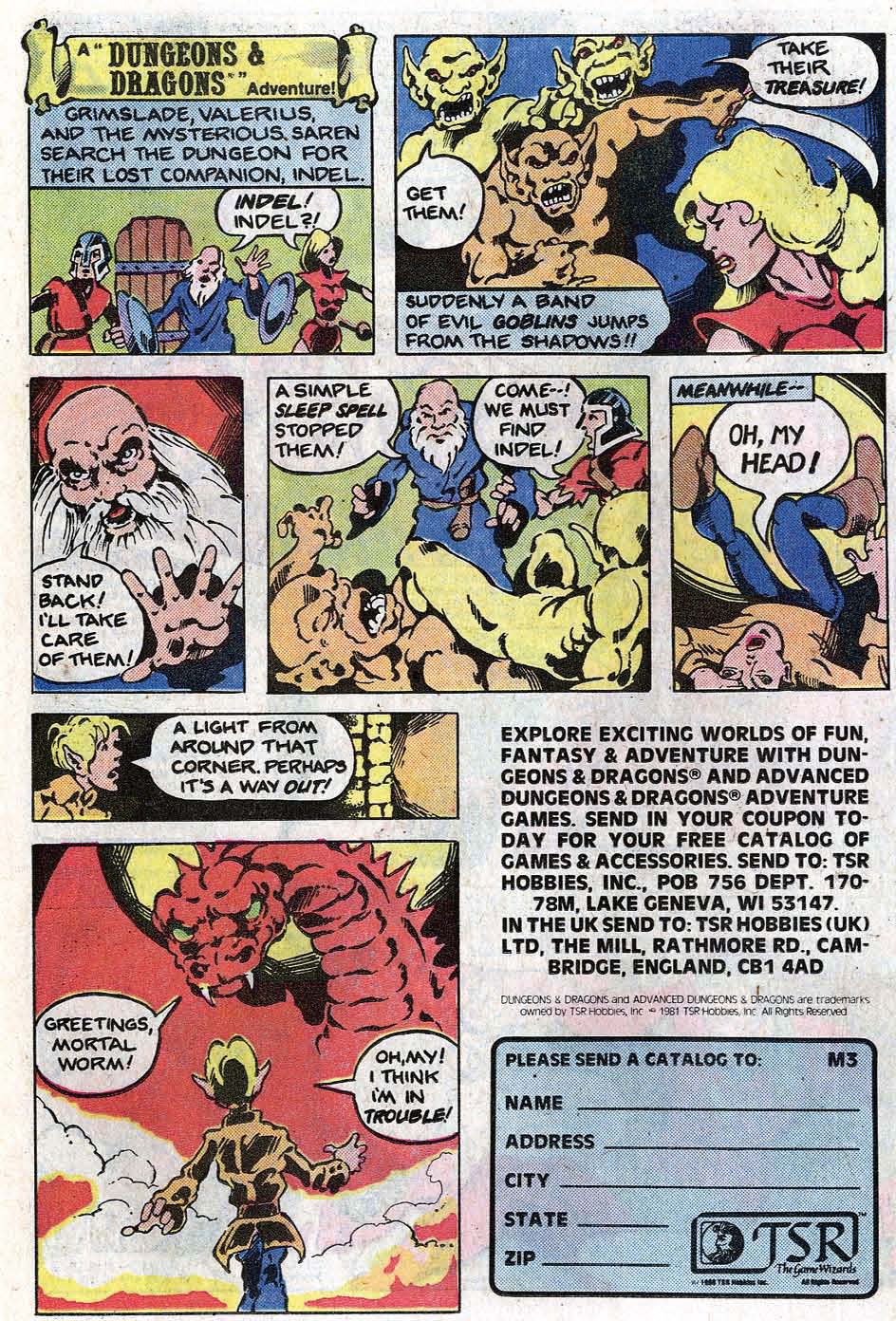 Marvel Comics of the 1980s: TSR's D&D Adventure Ads