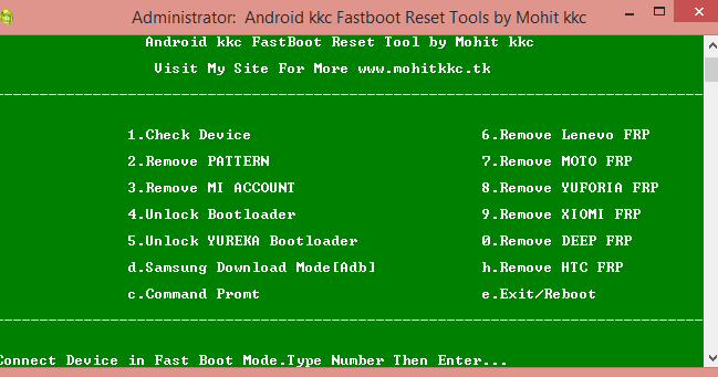 Android fastboot reset tool v1.2 by mohit kkc - vsapush