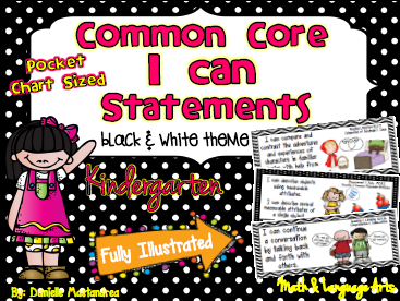 Krazee 4 Kindergarten: Currently July & Common Core "I Can" Statements