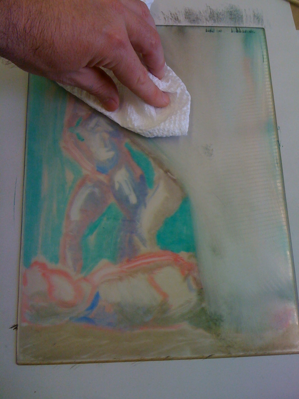 Monotype Printmaking: Additive process with Akua Kolor monotype inks