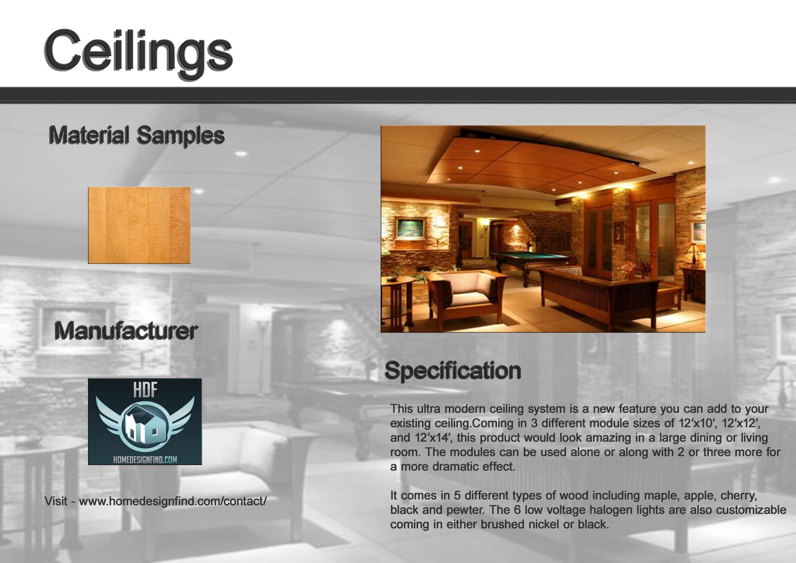 Building construction: Ceiling feature
