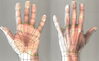 Hand topology - modelling, texturing, rendering, animation tutorial