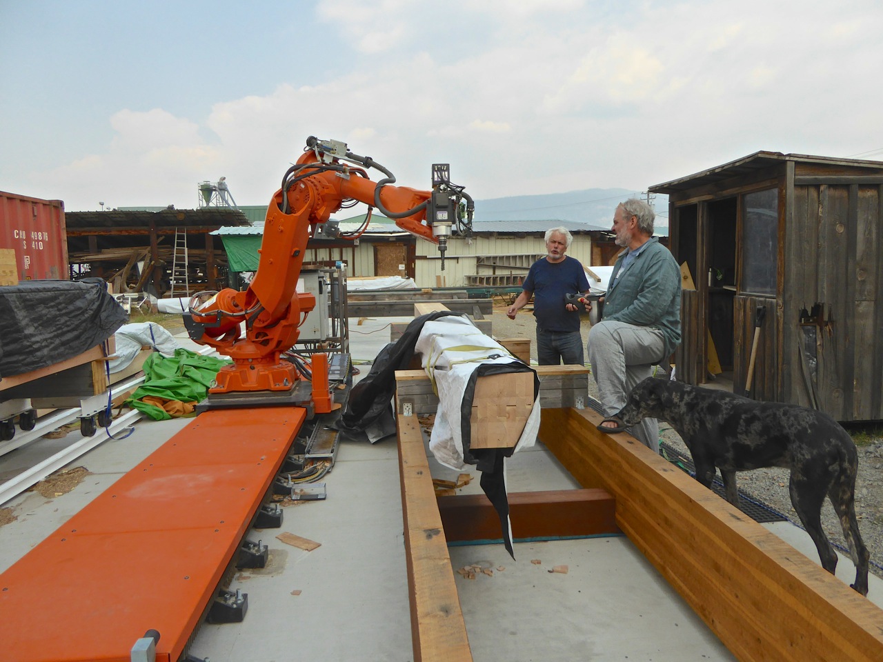 TIMBER!!!!: "ABBy" The Log Building Robot & the Eliptical Spiral Log Stairs