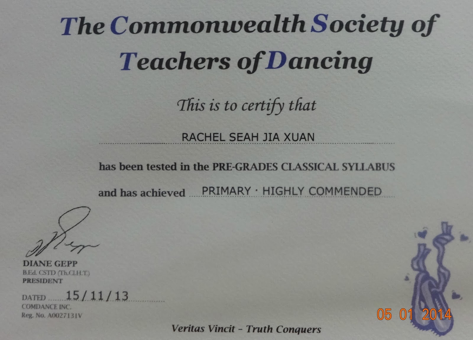 Follow Our Footprints: CSTD Primary Ballet Exam Results