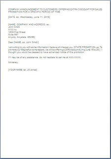 Additional Discount Letter Sample