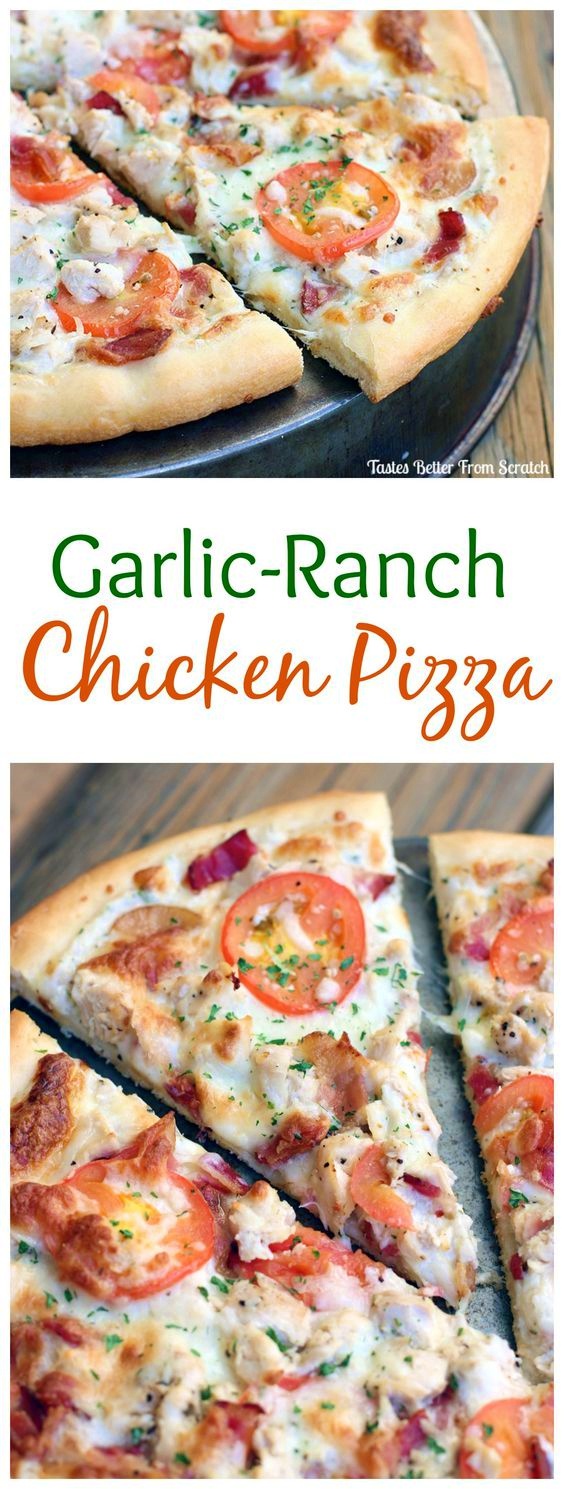 Garlic Ranch Chicken Pizza Recipe | Food Heaven