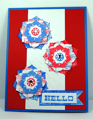 Capadia Designs: Red, White and Blue Hello Cards