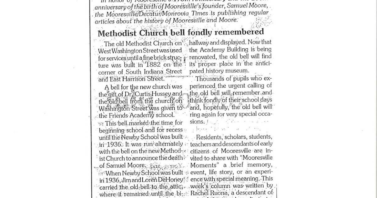 Mooresville (Indiana) Local History Treasure Trove: Methodist Church ...