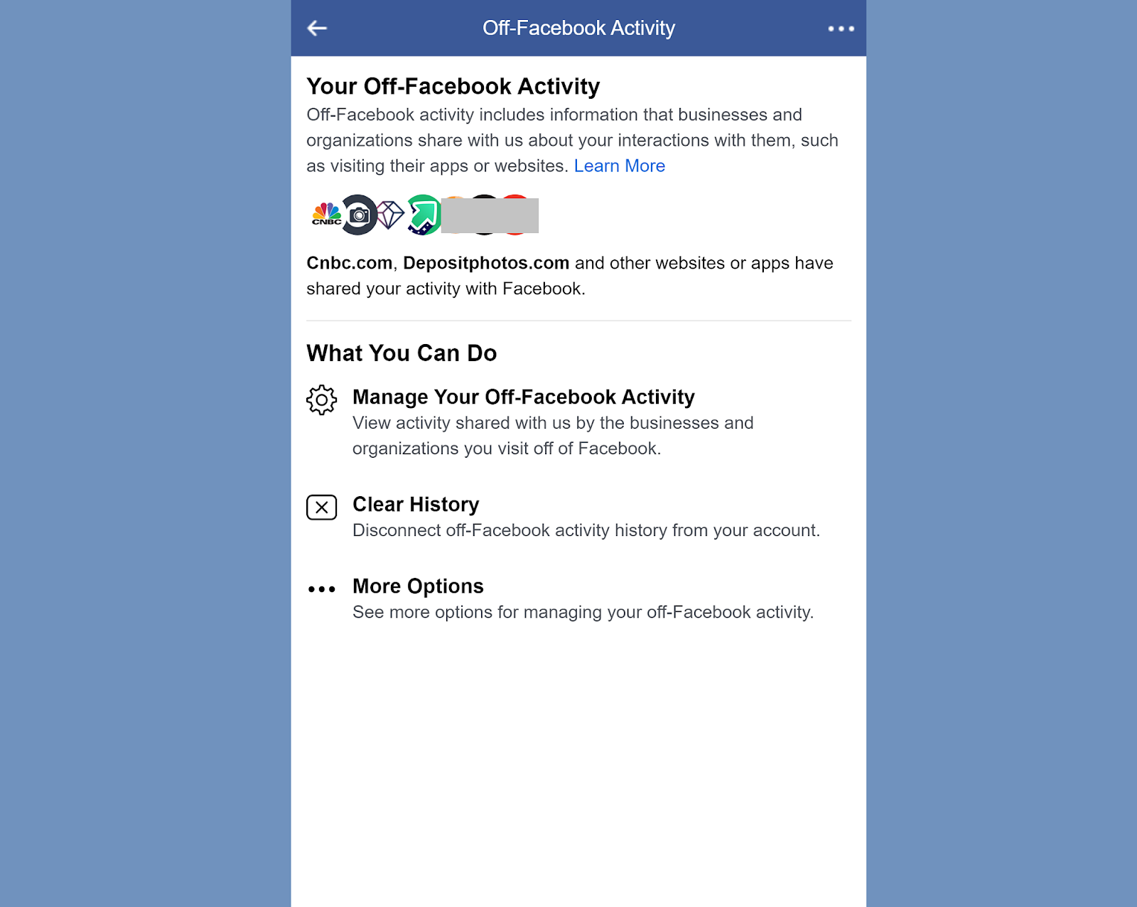 Facebook now has a new option of ‘clear history’ available for its ...