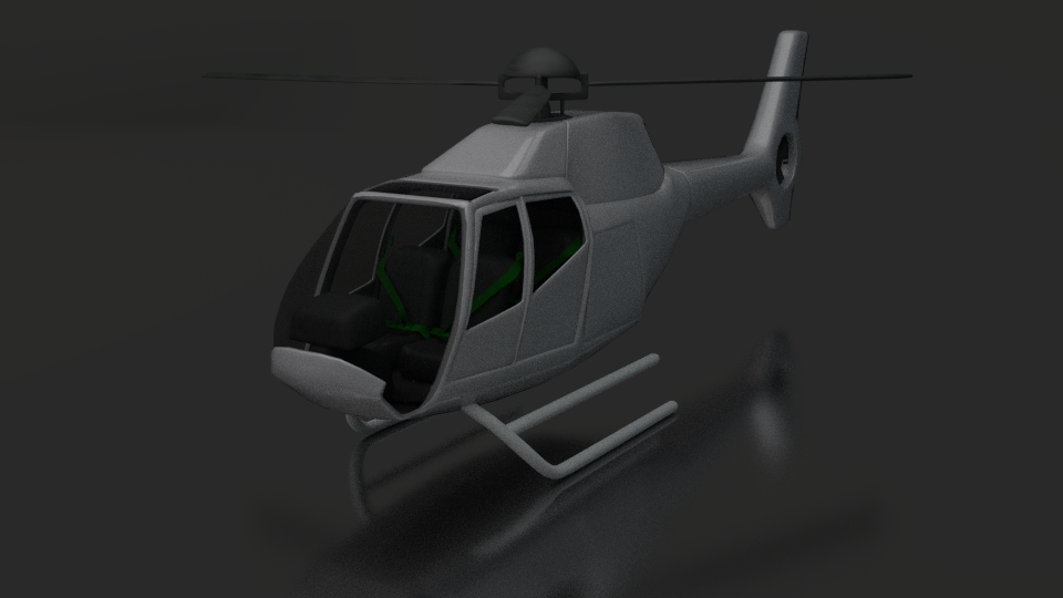 Modeling Helicopter 3D Blender - Layar Kerja