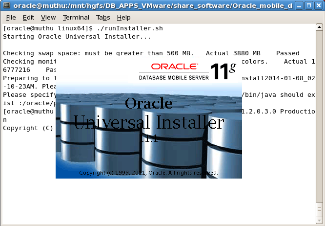 Oracle Database Mobile Server Installation
