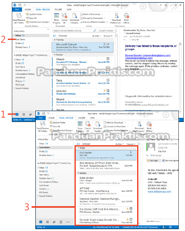 Cara Melakukan Review Pesan Yang Terkirim Dan Drafts Di Outlook 2013