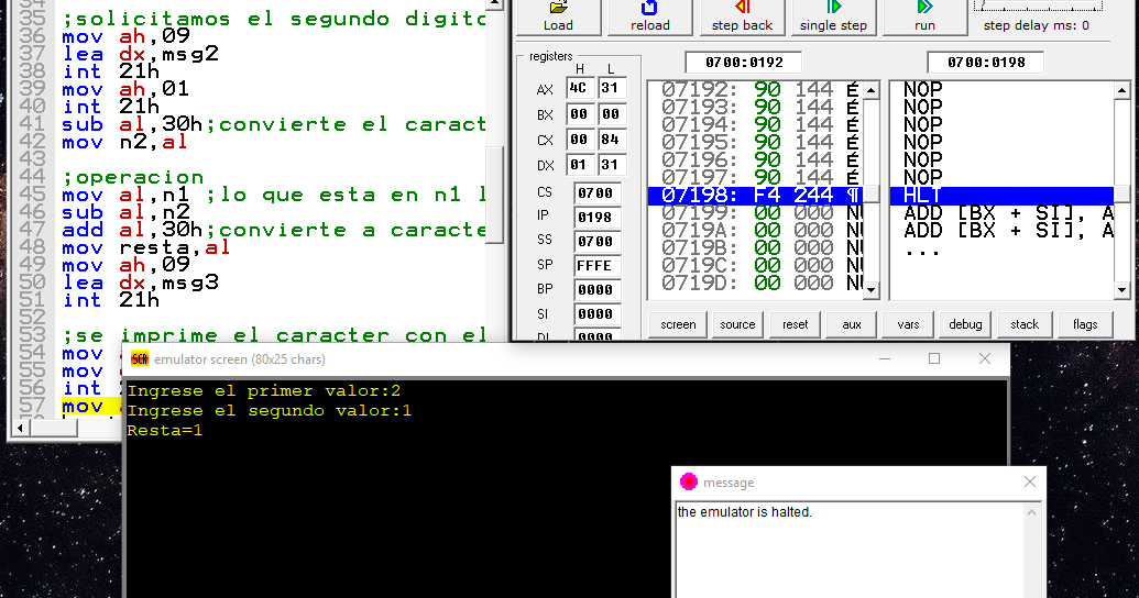 ING. SISTEMAS COMPUTACIONALES: PRACTICA 2: PROGRAMA DE SUMA Y RESTA
