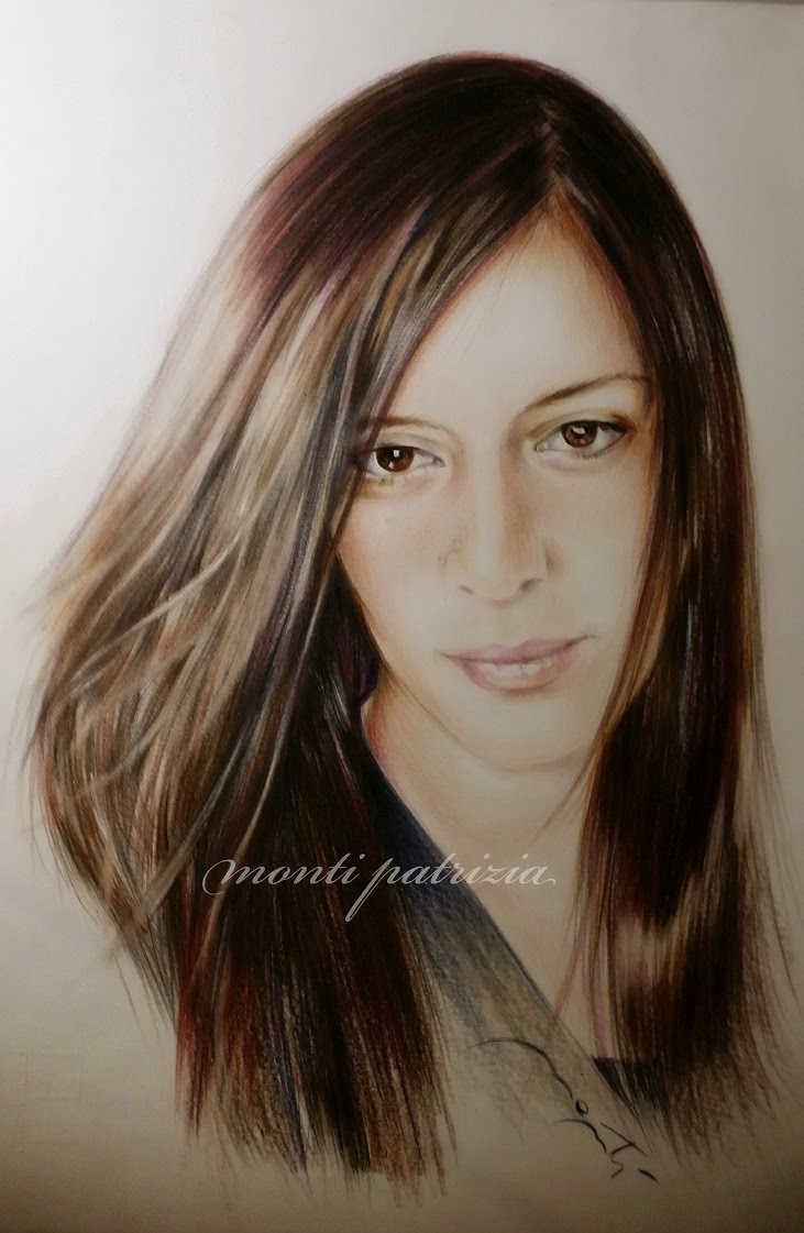 Dipinti e disegni: gattino ritratto a matite colorate su carta Fabriano