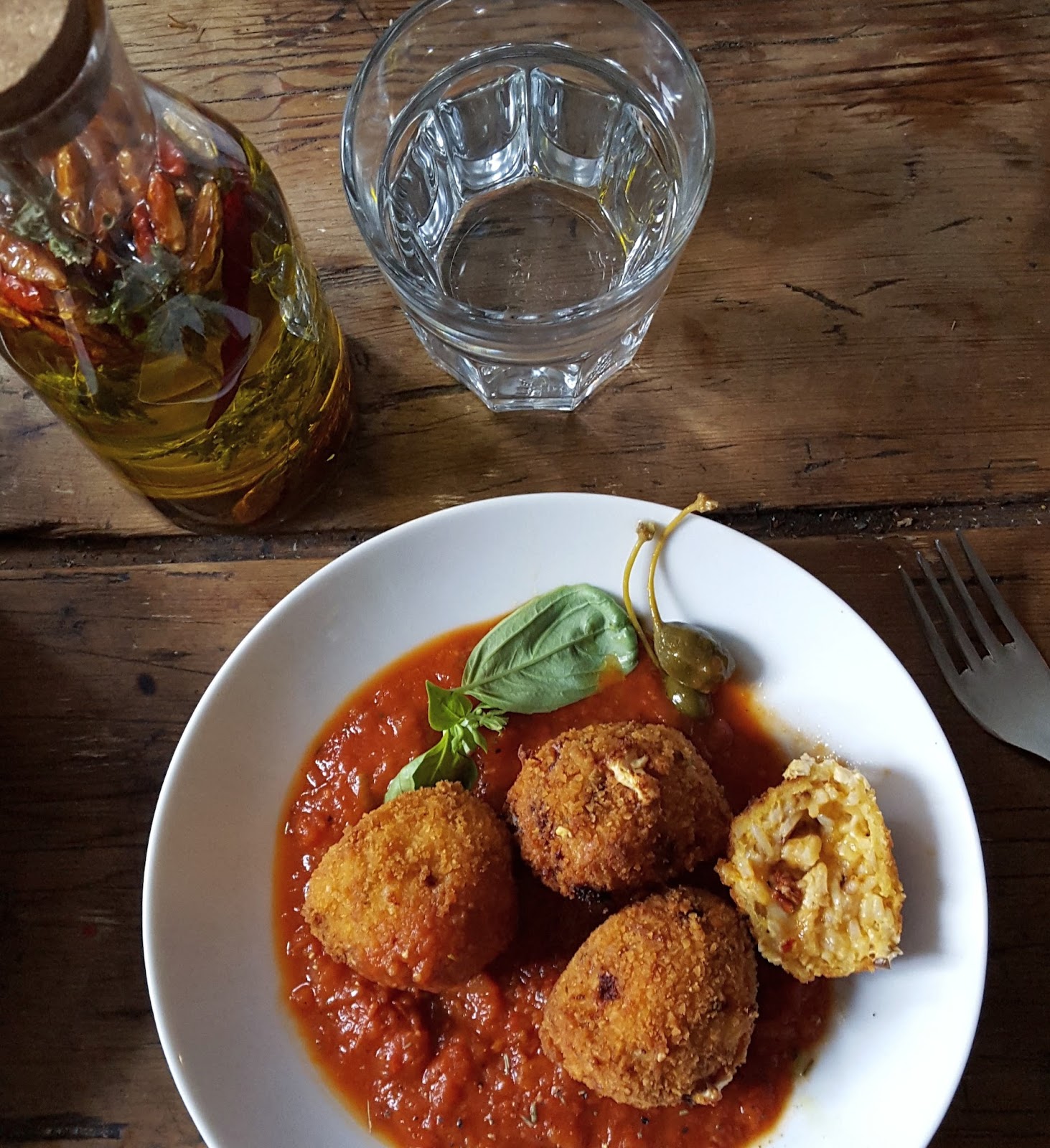 Démoule ton cake: Arancini scamorza/tomates séchées.