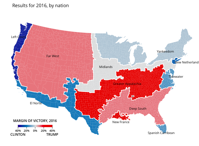 World Wide Woodard: The American Nations and the 2016 Presidential Election