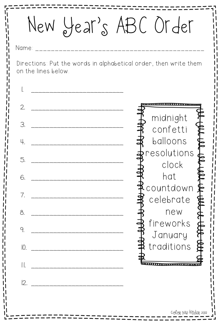 New Year's Freebies | Color Me Kinder