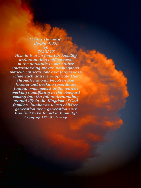 Newest Poems & Writings: "One's Humility"