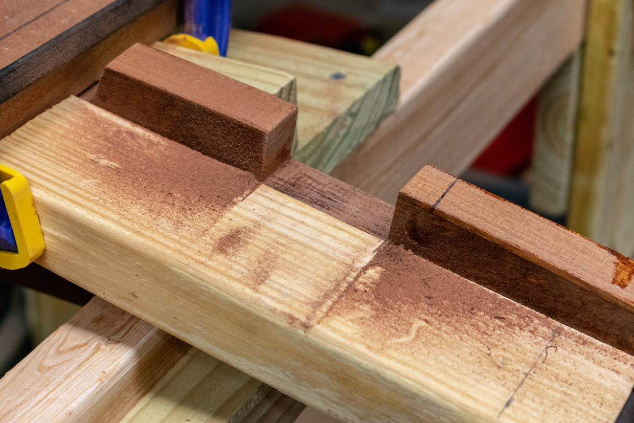 Michael's Boatbuilding Blog: Cutting notches for the floor battens