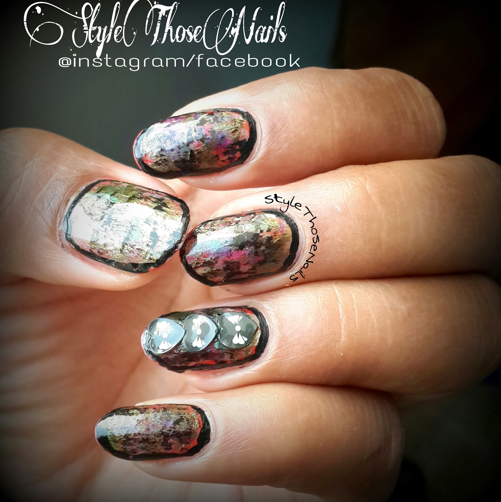 Style Those Nails: Abstract Distressed Nails- Inspired by Chalkboard Nails