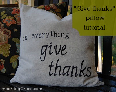 Imparting Grace: "Give thanks" pillow tutorial