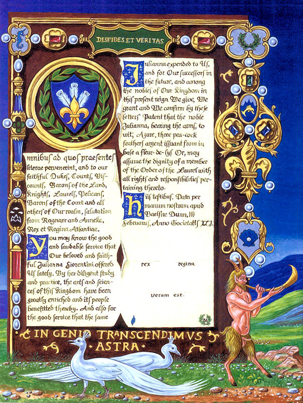 SCA Illumination: A Favorite Laurel Scroll