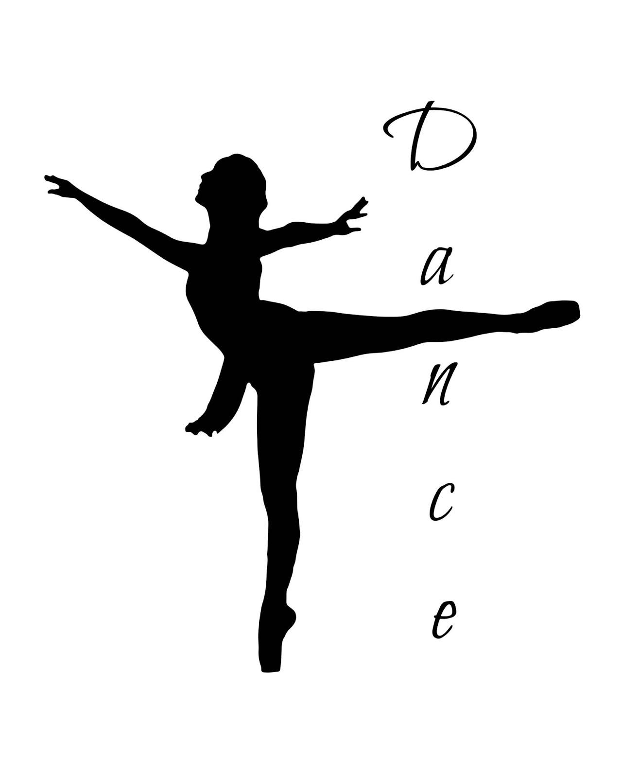 CJO Photo: Printable Black and White Art 8x10: Ballet Dancer