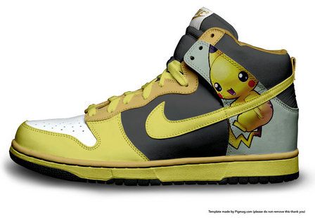 Nike Dunks Custom Design Sneakers : Nike Pikachu Shoes Cartoon High ...