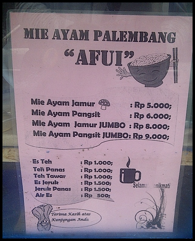 Kuliner Jogja @ Mie Ayam Palembang AFUI | Rina Chabbymutz